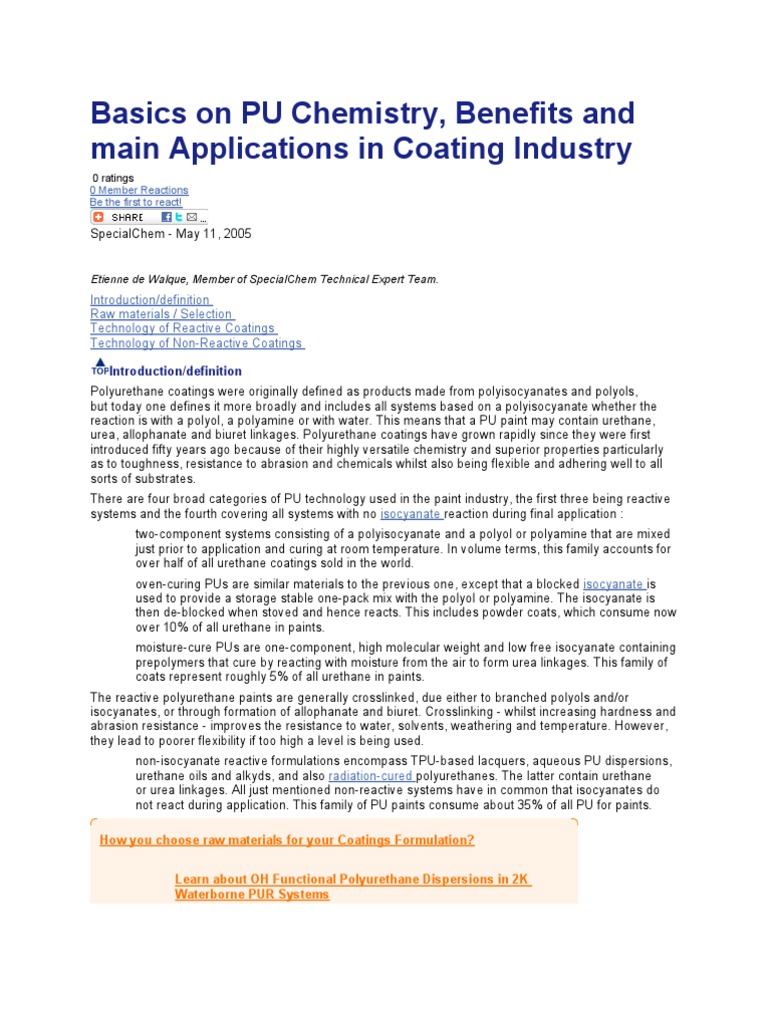 Pu | PDF | Polyurethane | Paint