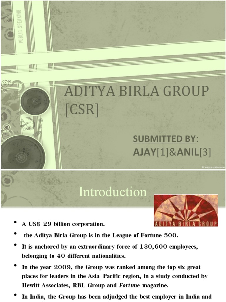 Aditya Birla Group (CSR) : AJAY (1) &ANIL | PDF