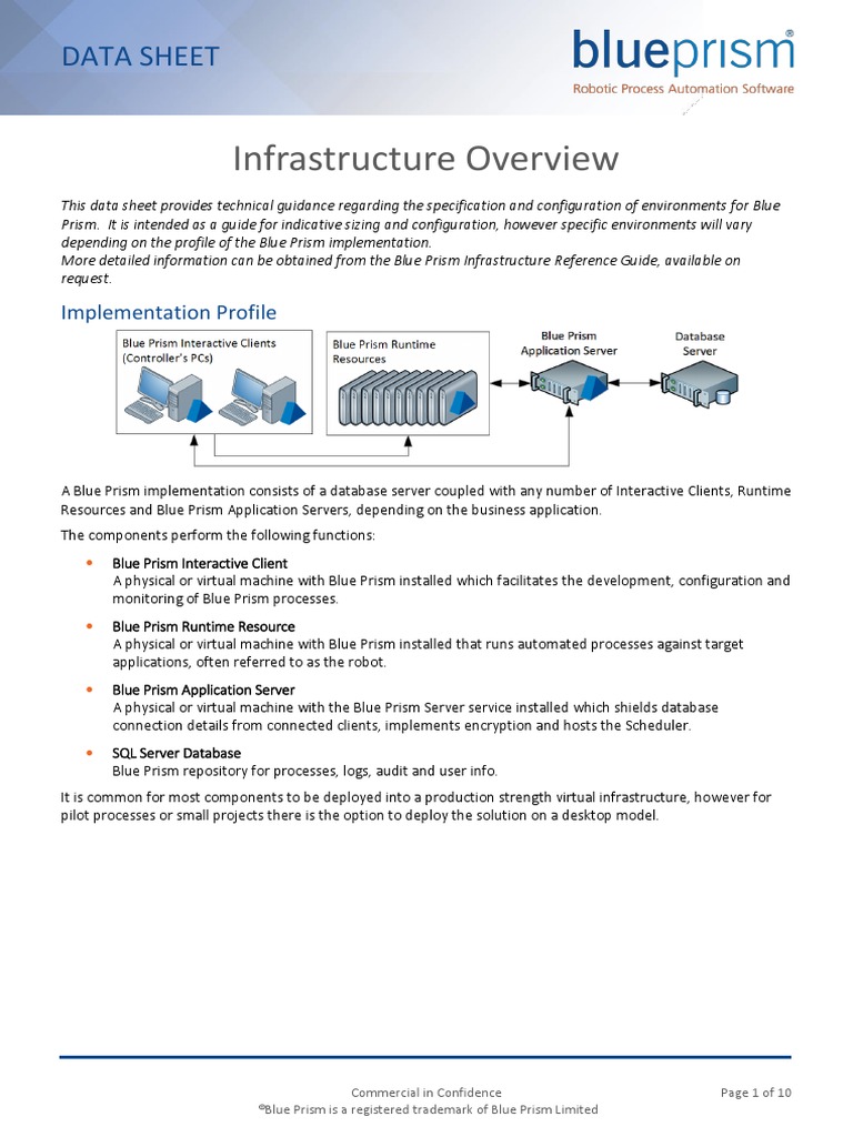 Blue Prism Data Sheet - Infrastructure Overview v5.0 Enterprise Edition ...