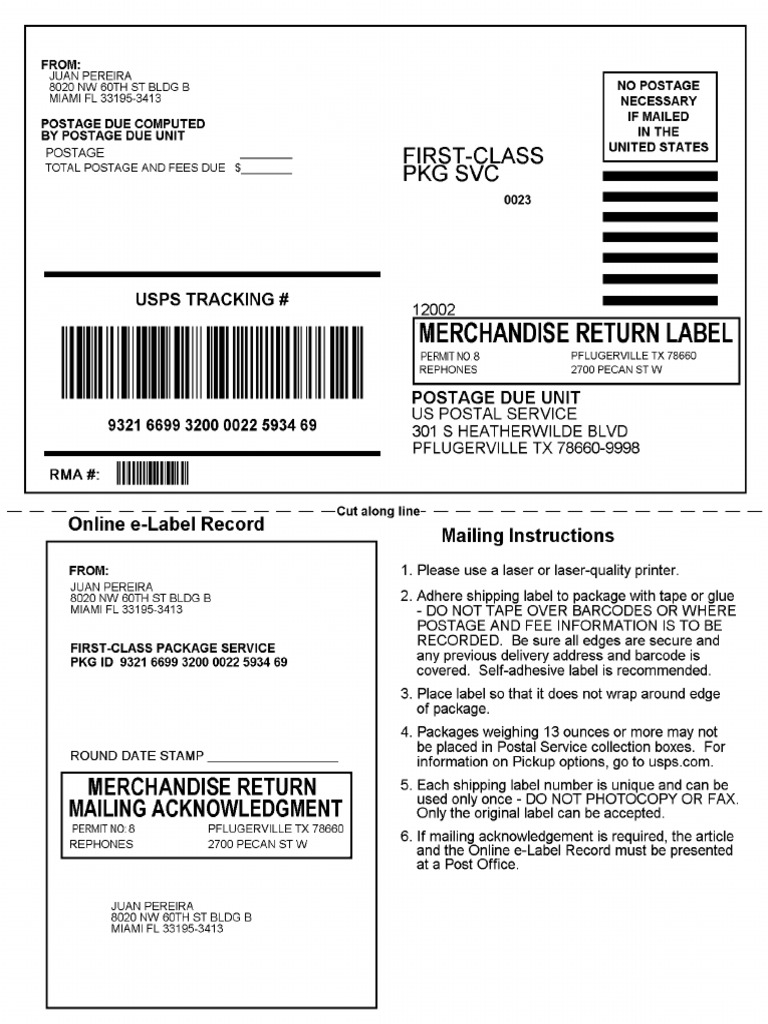 Return Label | PDF