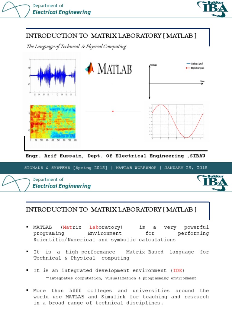 Introductionto Matrix Laboratory | PDF | Matlab | Matrix (Mathematics)