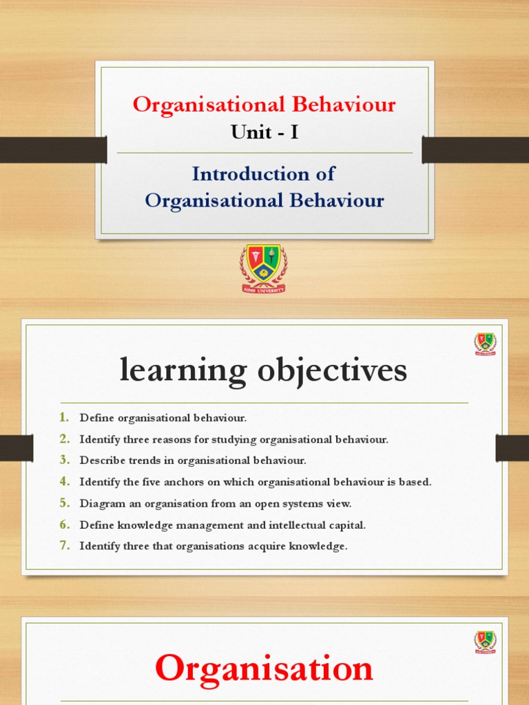 Unit 1-Introduction of Organisational Behaviour | PDF | Human Resources ...