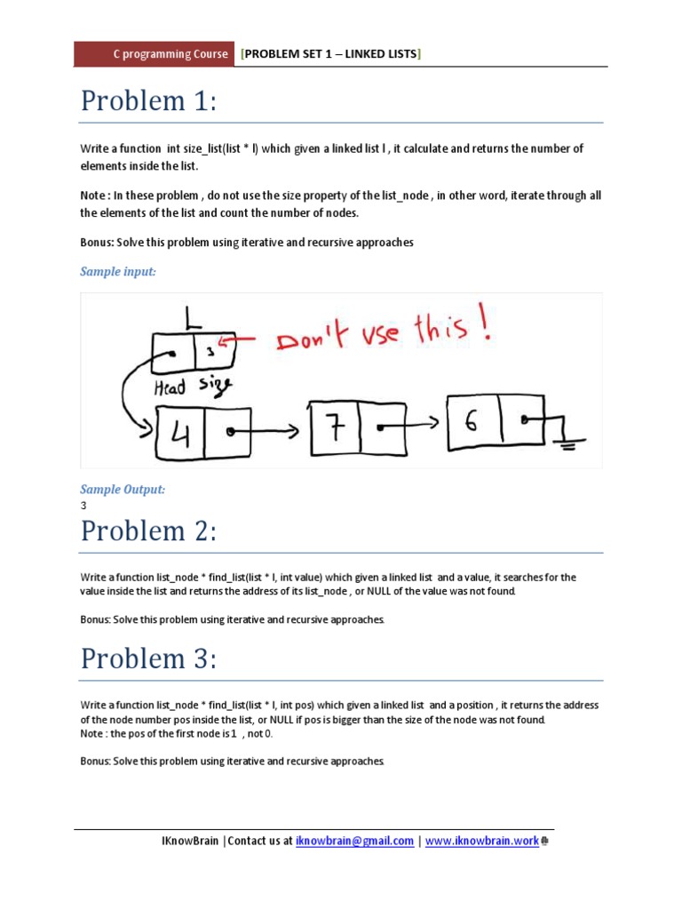 Linked Lists Problems | PDF