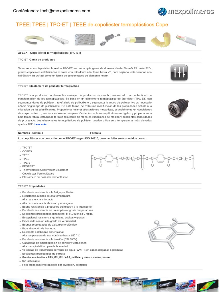 Copoliéster Termoplásticos TPC-ET | PDF | Polímeros | El plastico