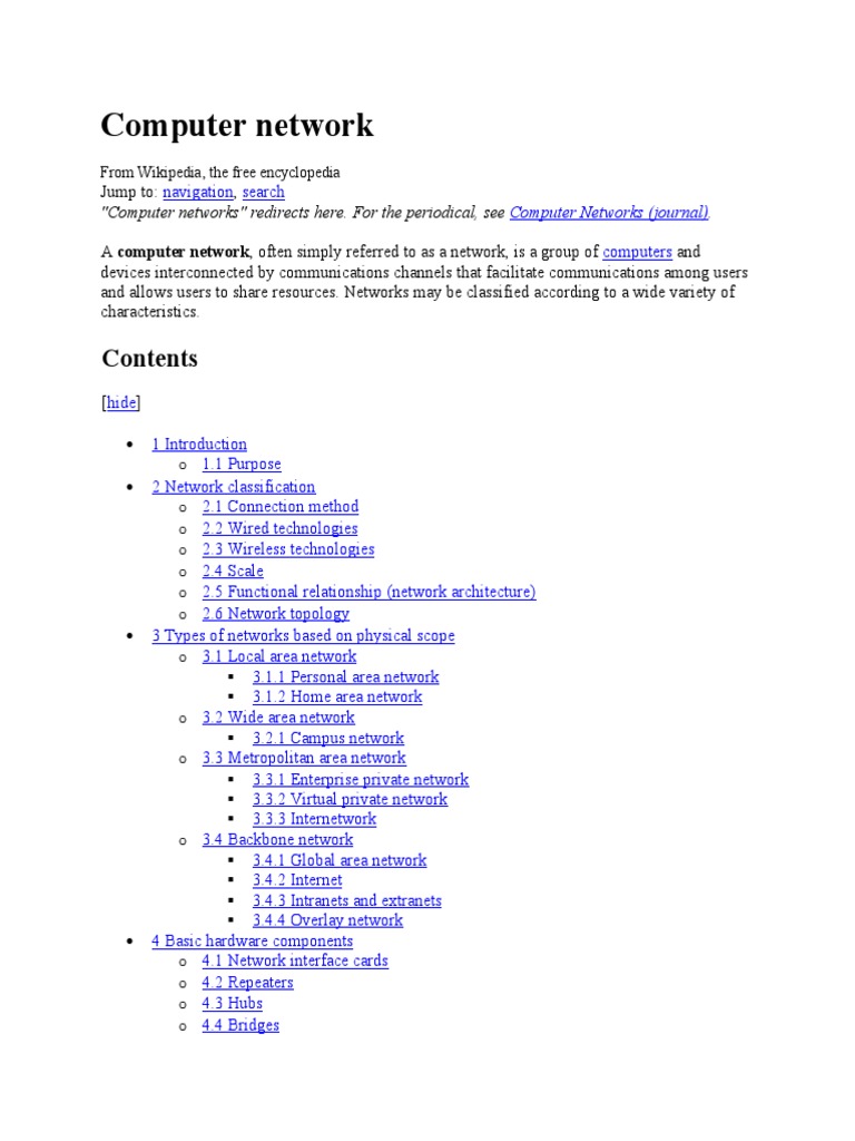 An In-Depth Look at Computer Networks: Classifications, Components, Types and Uses | PDF ...