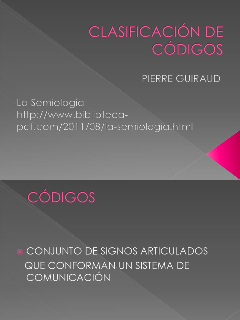 Clasificación de Los Códigos | PDF | Comunicación | Escritura