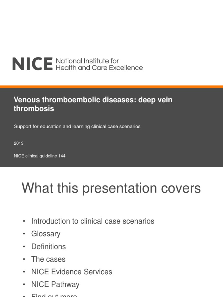 Venous Thromboembolic Diseases: Deep Vein Thrombosis: Support For ...