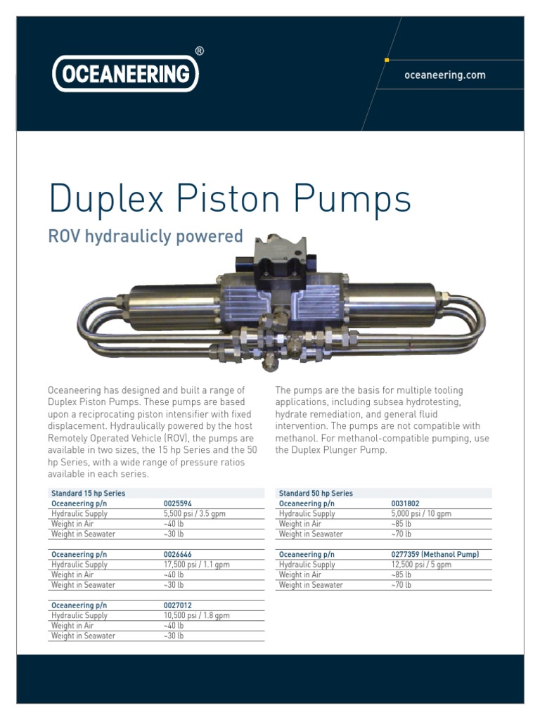 ST&R Duplex Piston Pump | PDF | Pump | Piston