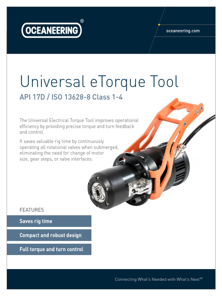 Universal Etorque Tool: Api 17D / Iso 13628-8 Class 1-4 | PDF