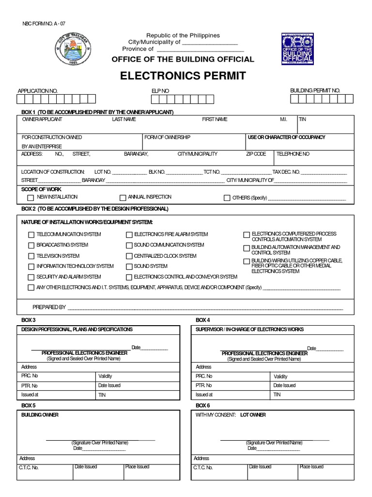 Electronics Permit | PDF | Telecommunication | Signature