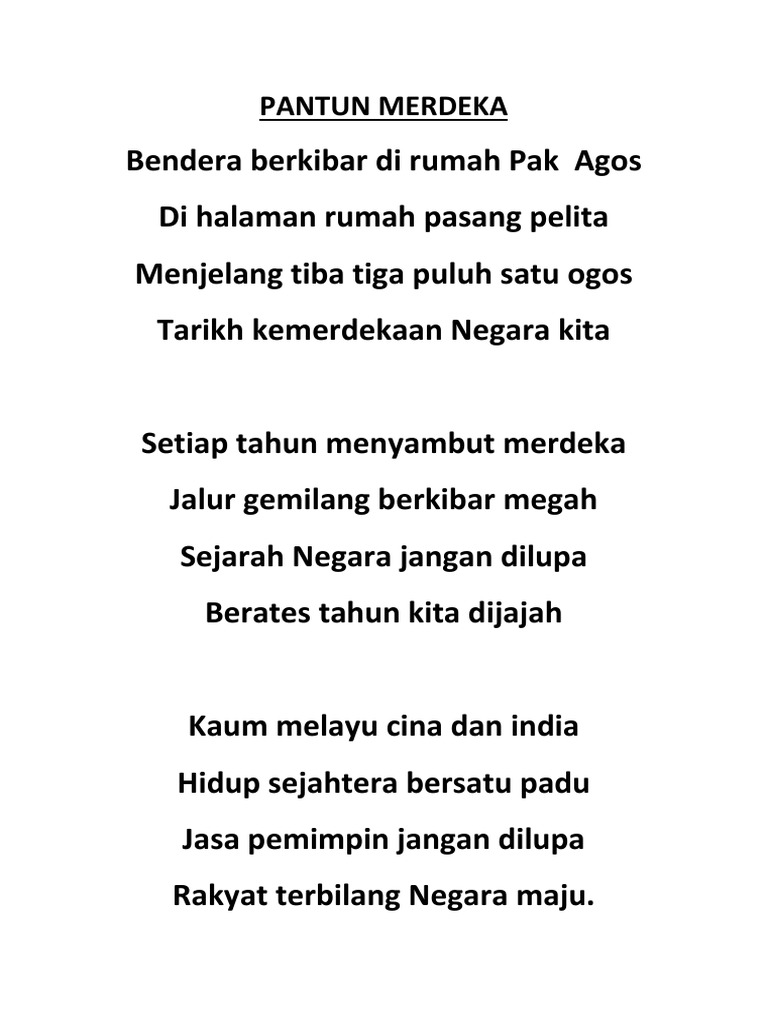 Pantun Merdeka | PDF