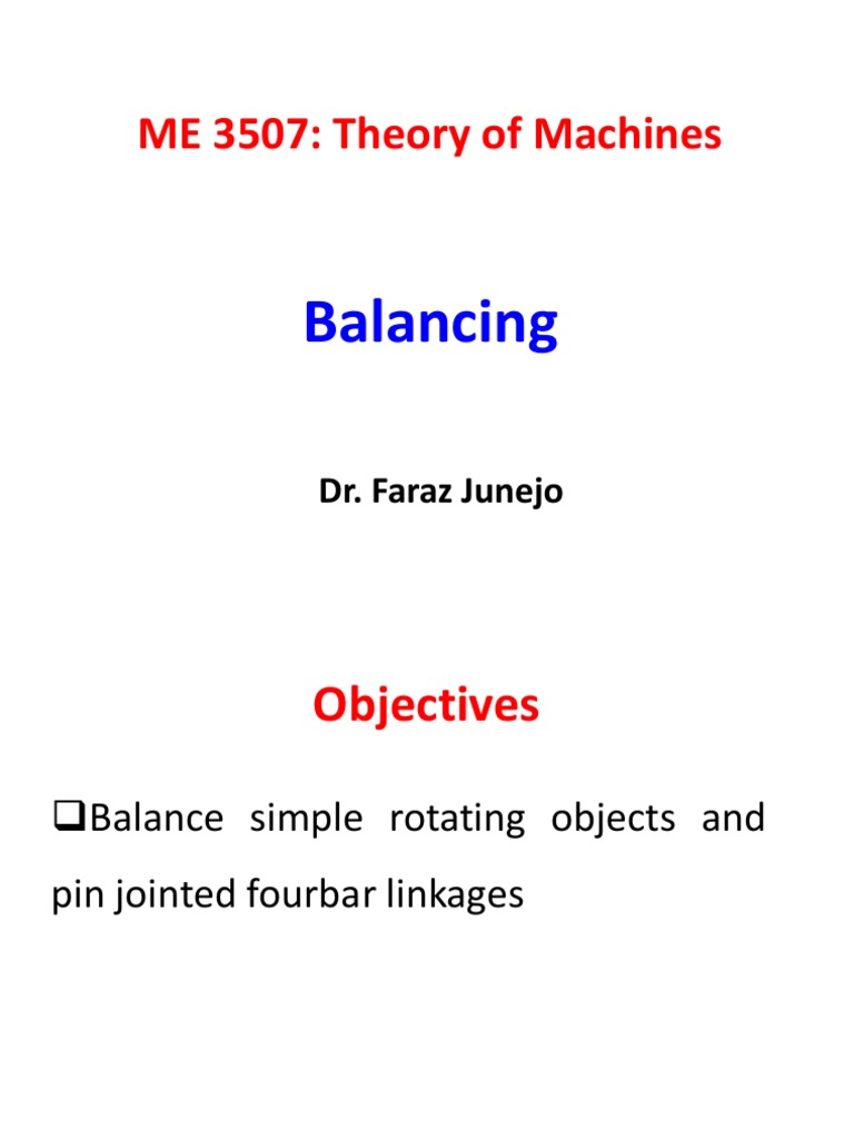 Lect Balancing | PDF | Rotation Around A Fixed Axis | Force