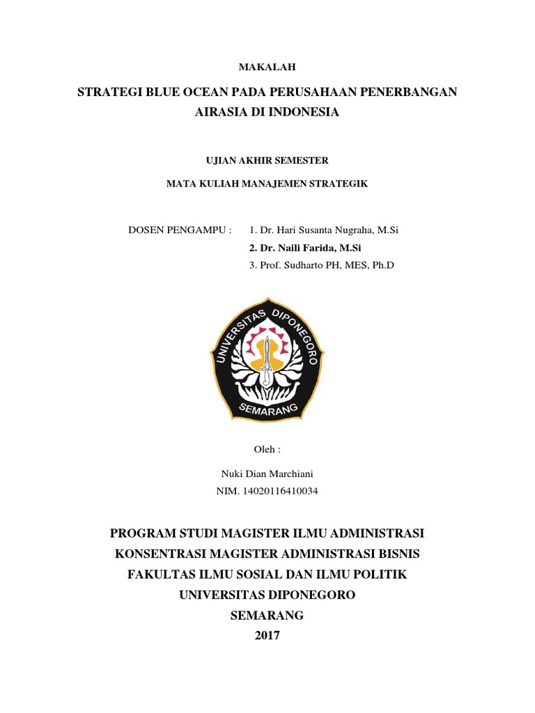 Blue Ocean Air Asia | PDF | Bisnis