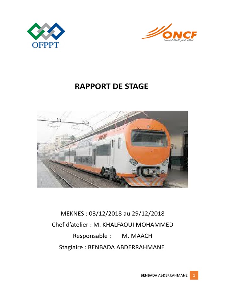 Rapport de stage à l'ONCF 2018 | PDF | Casablanca | Maroc