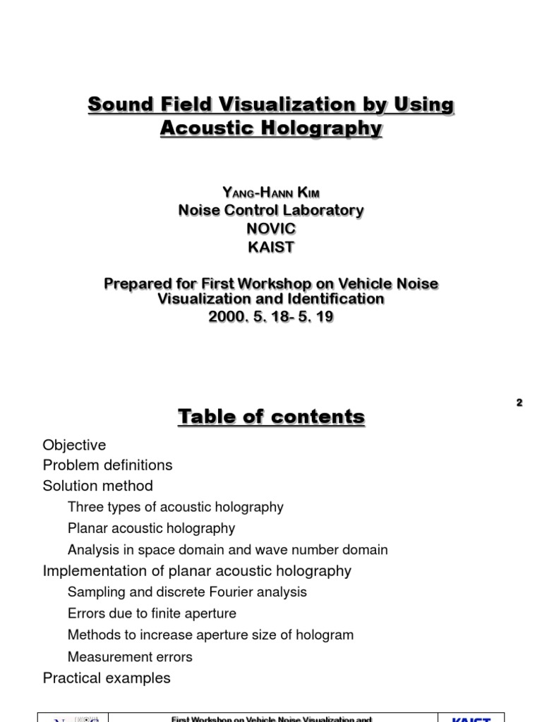 Sound Field Visualization by Using Acoustic Holography | PDF | Sampling ...