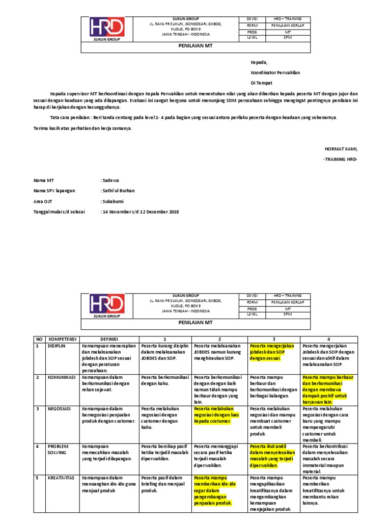 Penilaian SPM SKM by Korlap Sukabumi | PDF