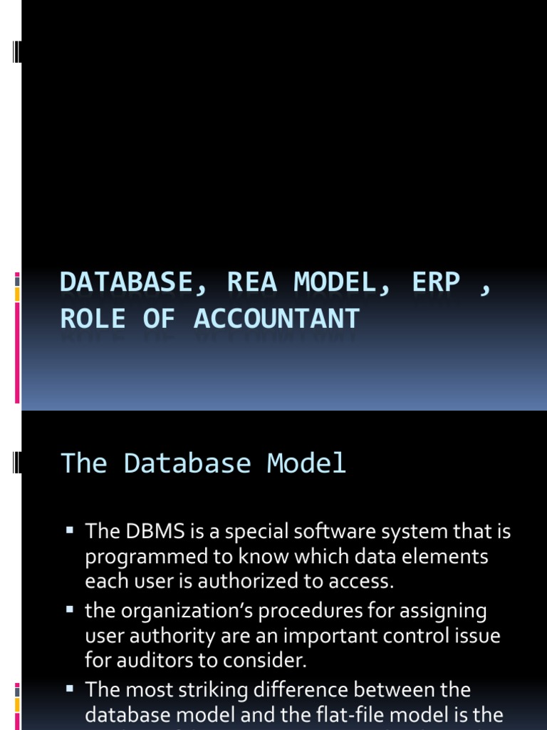 Database, Rea Model, Erp, Role | PDF | Databases | Audit