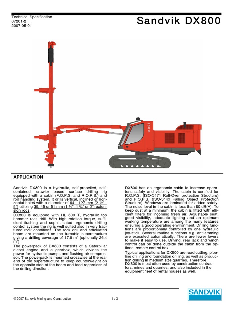 DX800 2specs PDF | PDF | Truck | Drilling Rig