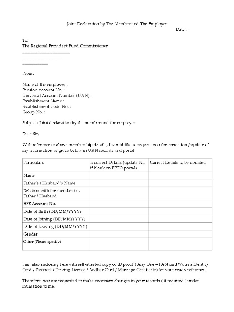 Joint Declaration Employee With Employer 2 | PDF | Career & Growth