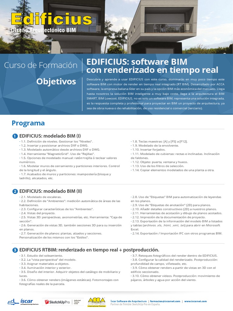 Temario Edificius BIM | PDF | Renderizado (gráficos de computadora) | Gráficos de computadora 3 D