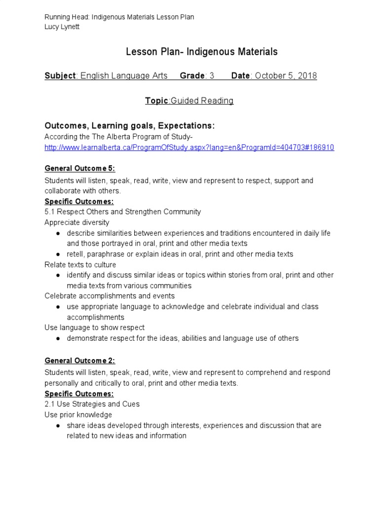 Lesson Plan - Indigenous Materials Mircoteaching | PDF | Reading ...
