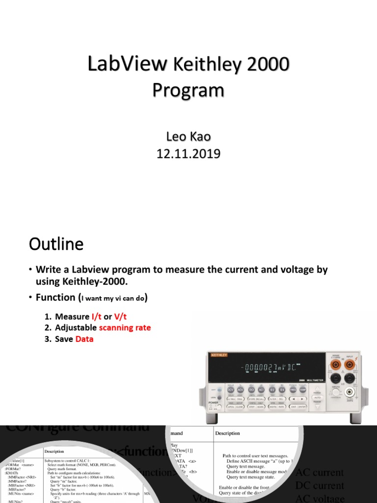 Labview: Keithley 2000 Program | PDF