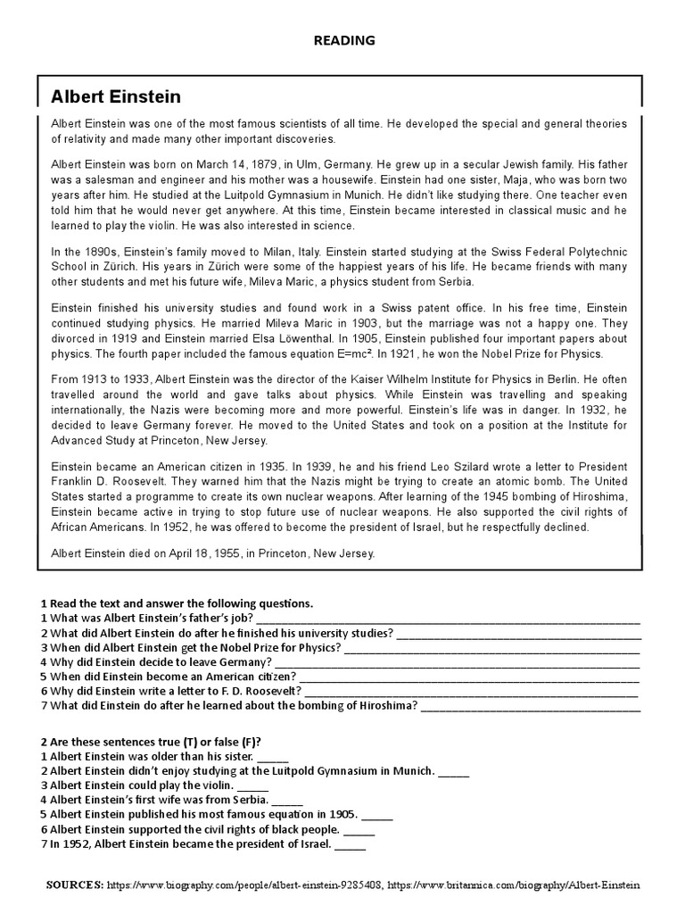 Einstein's Life and Legacy Explained | PDF | Albert Einstein | Unrest