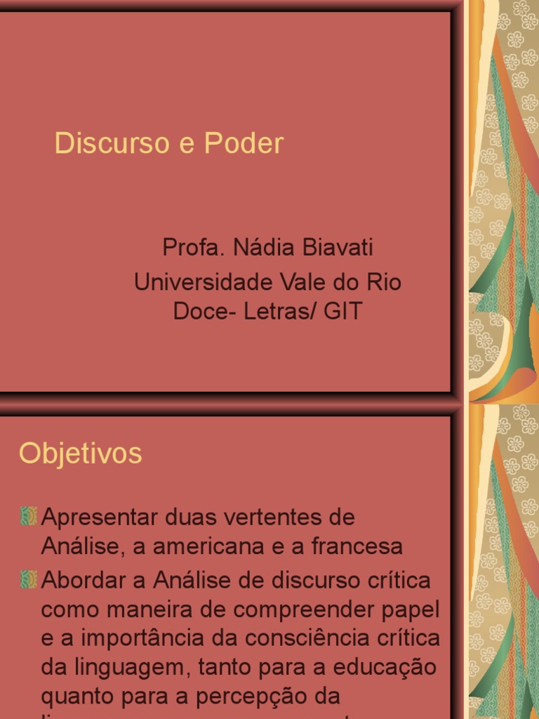 Discurso, Poder e Identidade: Uma Análise dos Conceitos-chave da Análise Crítica do Discurso ...