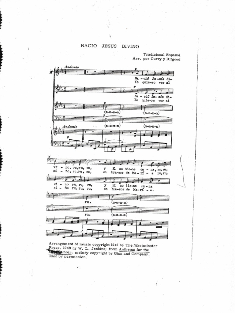 Nacio Jesus Divino Canto | PDF