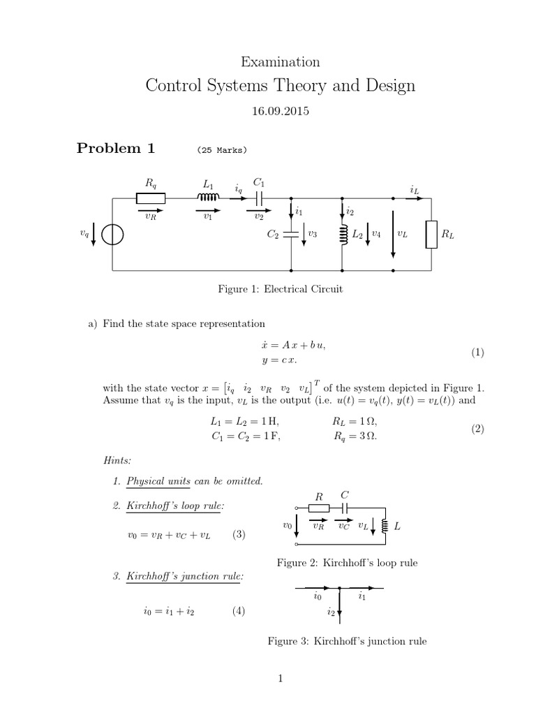 Exam RT2 2015 Summer | PDF | Control Theory | Systems Theory