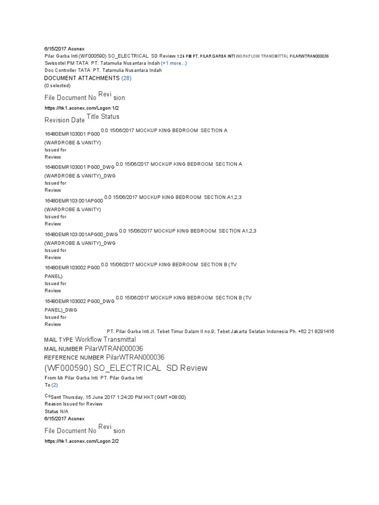 File Document No Revi Sion Revision Date Title Status: (WF 000590) SO - ELECTRICAL SD Review ...