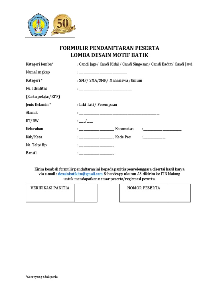 Formulir Desain Batik | PDF