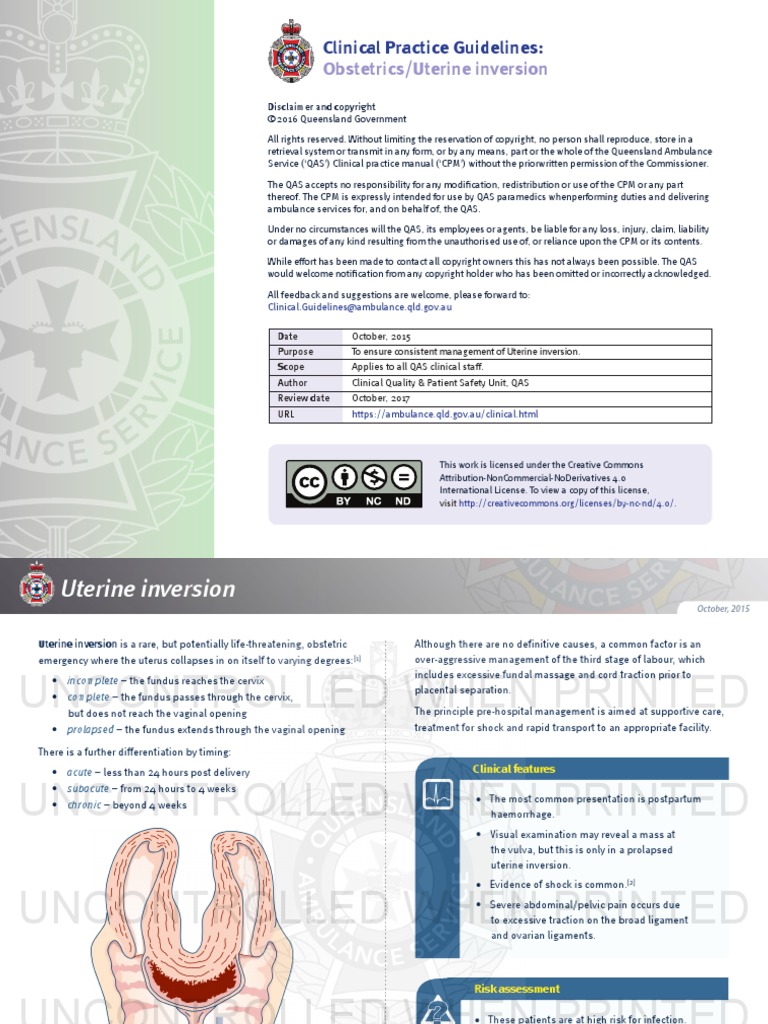 CPG Uterine Inversion | PDF | Uterus | Postpartum Period