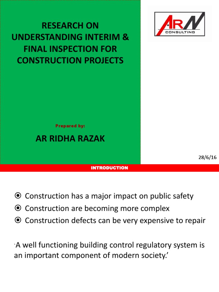 Research On Understanding Interim & Final Inspection For Construction ...
