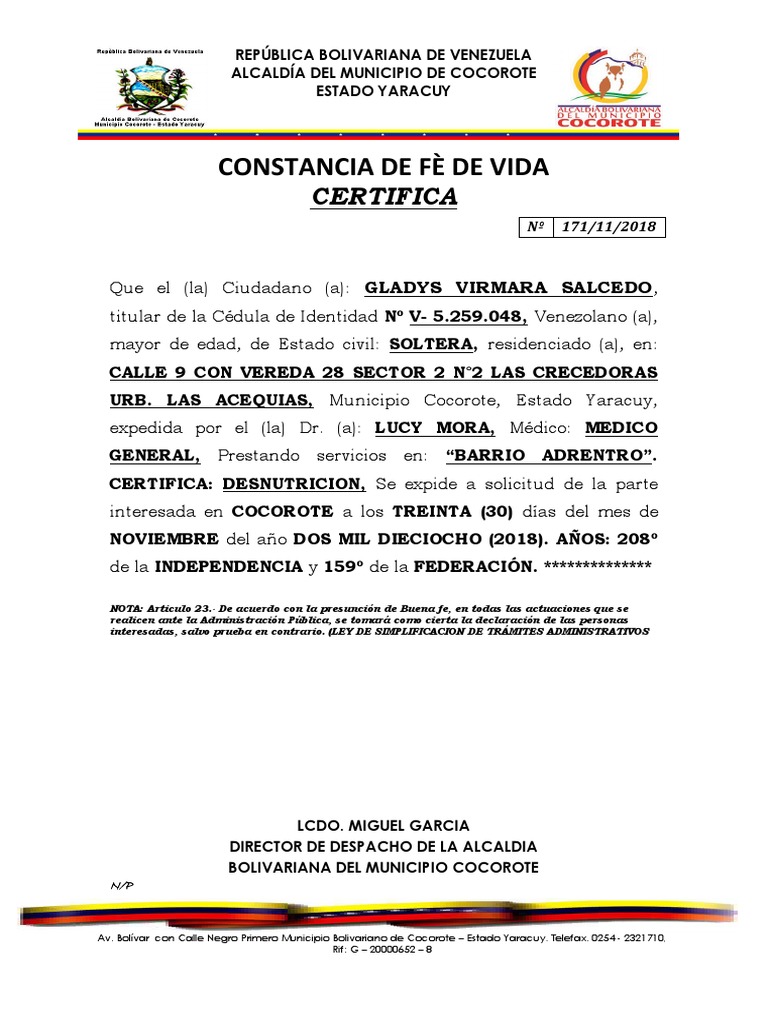 Fe de Vida | PDF