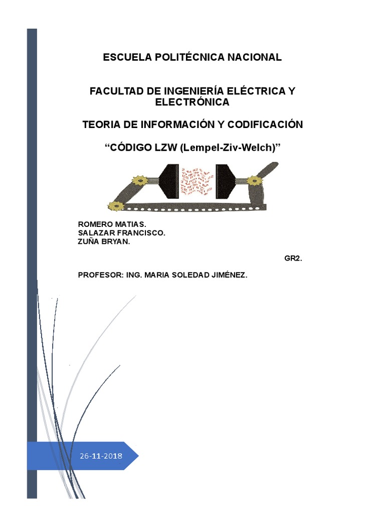 CÓDIGO LZW (Lempel-Ziv-Welch) | PDF | Ingeniería Informática | Áreas de ...