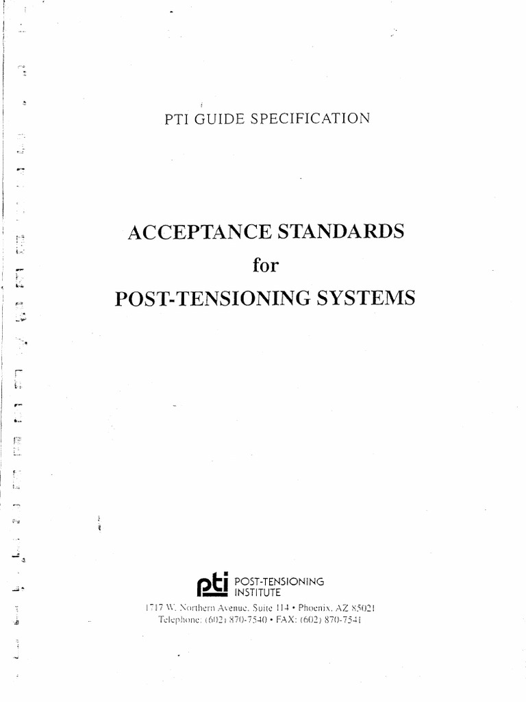 Acceptance Standard For PT Systems | PDF