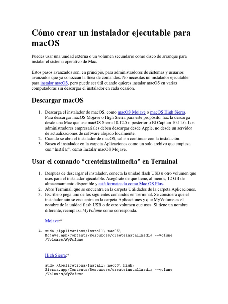 Cómo Crear Un Instalador Ejecutable para MacOS | Descargar gratis PDF | Mac OS | Arquitectura de ...