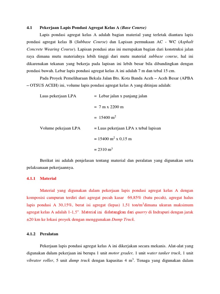 Concrete Wearing Course) - Lapisan Pondasi Atas Ini Merupakan Bagian ...