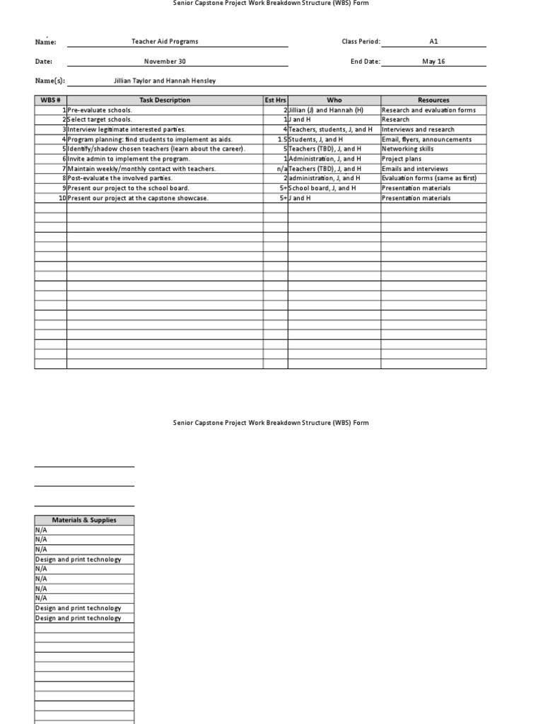 Wbs Form | Download Free PDF | Pedagogy | Teaching