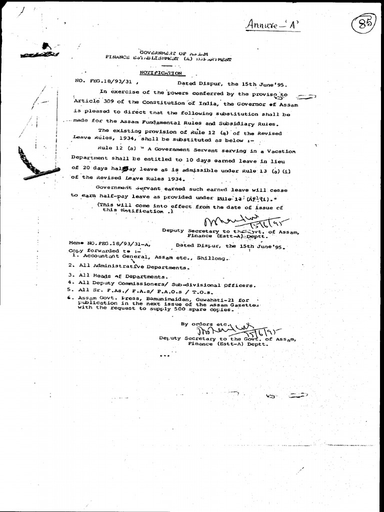 Revised Leave Rules 1934 | PDF