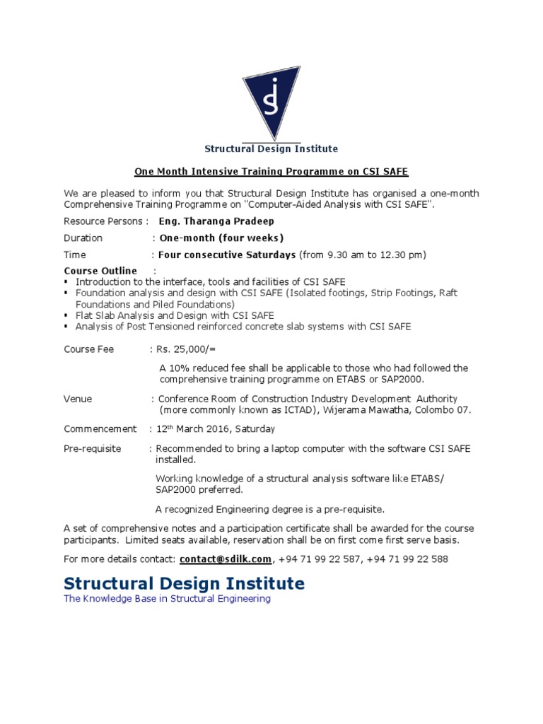 20160304sdi Csi Safe Course Outline | PDF