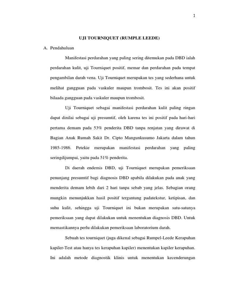 Uji Tourniquet (Rumple Leed Tes): Prinsip, Alat, dan Cara ...