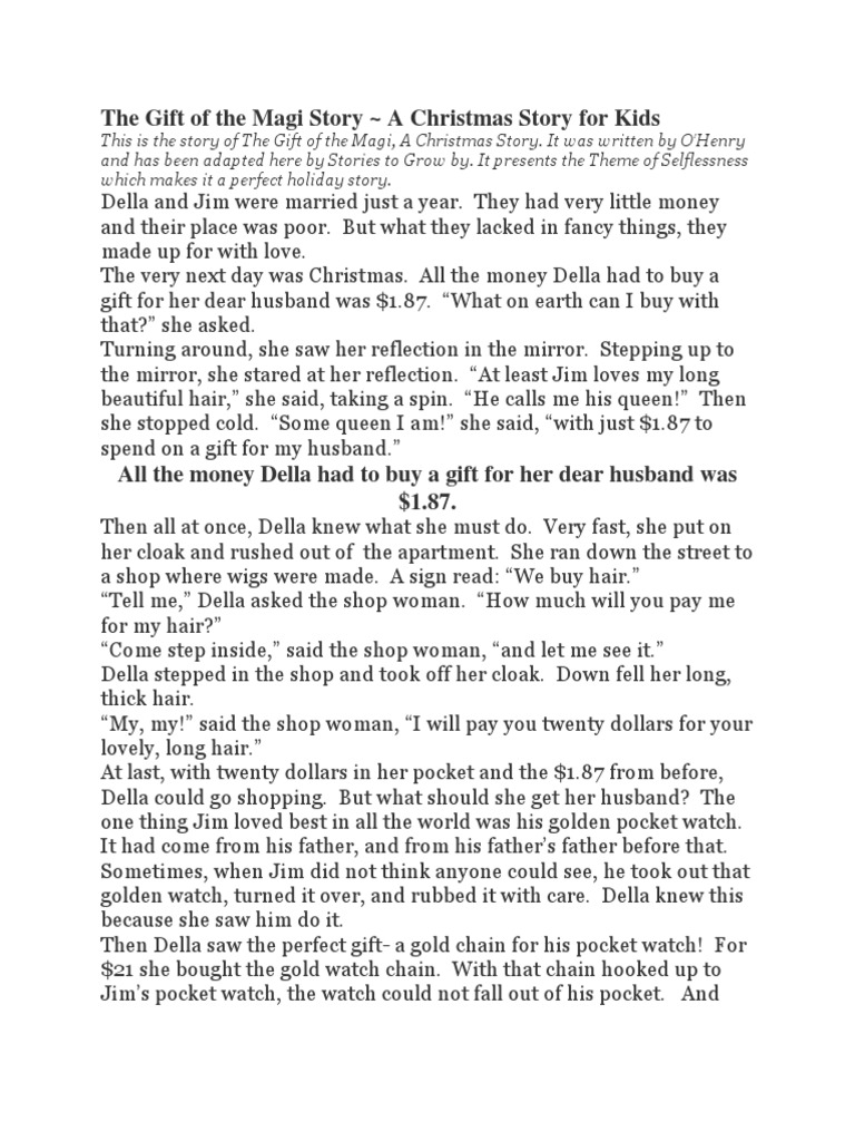 The Gift of The Magi Story | PDF