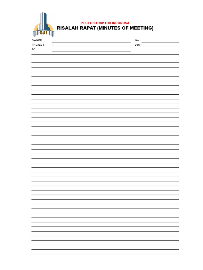 Risalah Rapat (Minutes of Meeting) : PT - Geo Struktur Indonusa | PDF