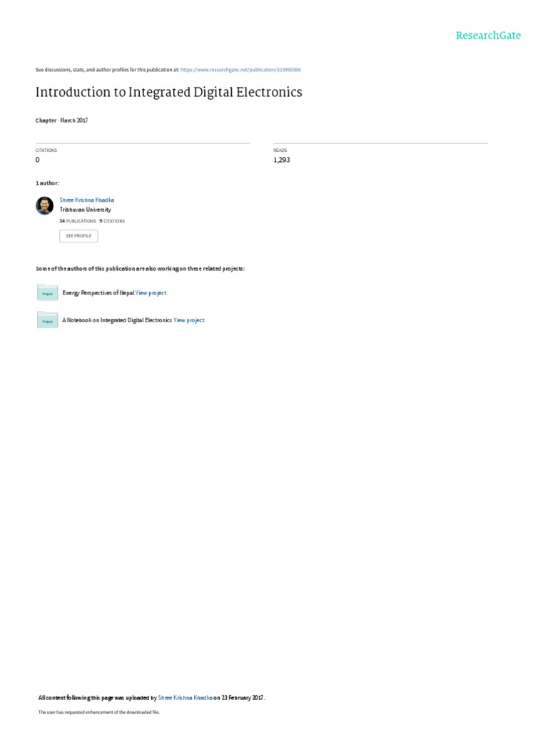 Introduction To Integrated Digital Electron Nic S | PDF | Integrated ...