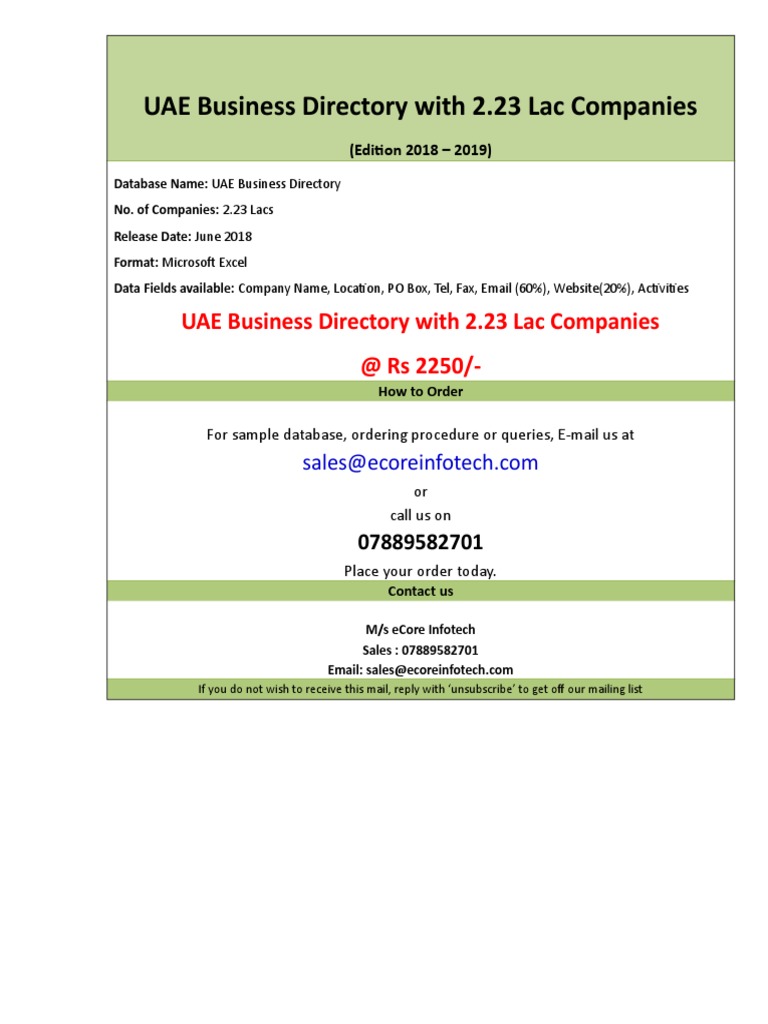 UAE Business Directory 2018-2019 | PDF