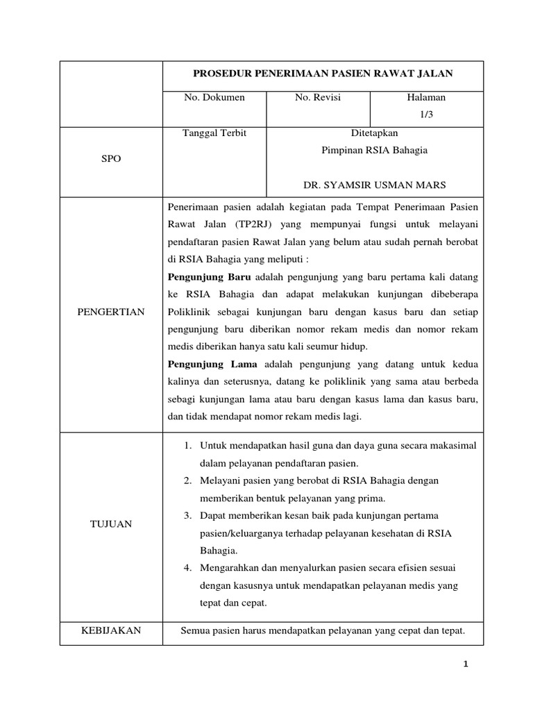 Spo Rekam Medis | PDF