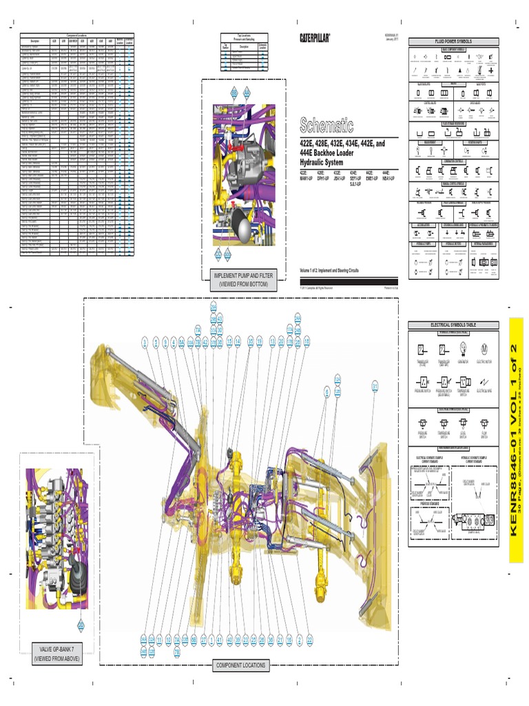 Caterpillar 422E 428E 434E 442E 444E Backhoe Loader Hydraulic System ...