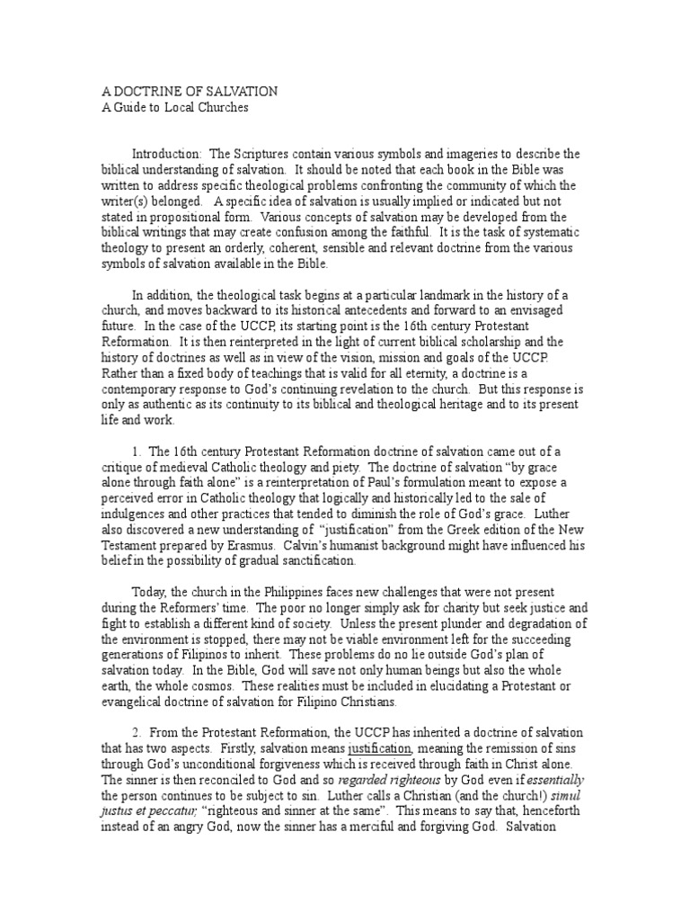 Doctrine of Salvation | PDF | Justification (Theology) | Sanctification